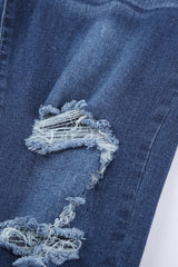High-Rise Distressed Hem Detail Jeans – Evshp