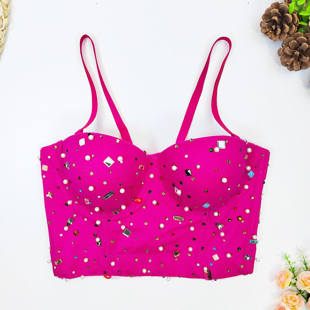 Rhinestone Tube Top Colorful Gem Chest Wrap – Evshp
