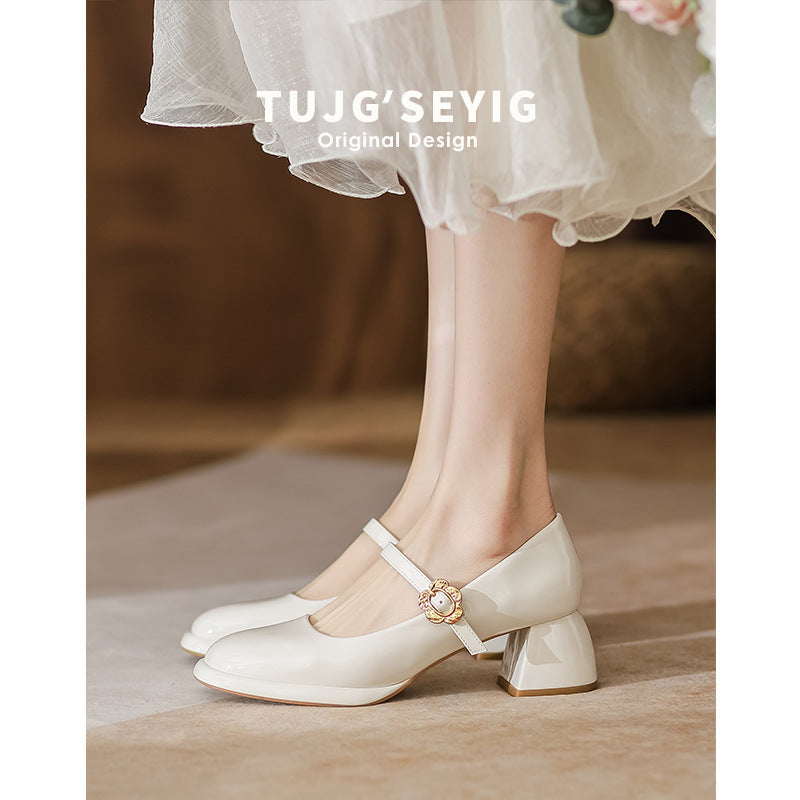 Women's Vintage Mary Jane French Shallow Mouth – Evshp